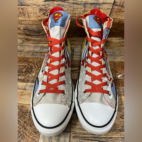 Converse | Shoes | Rare Dc Superman Converse All Stars Shoes Mens Size ...
